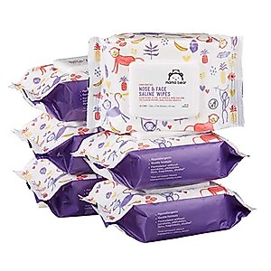 Amazon Brand - Mama Bear Saline Nose and Face Baby Wipes, Hypoallergenic, Unscented, 180 Count (6 Packs of 30)