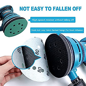 5 Inch Sanding Discs 50Pack 8 Hole Hook and Loop 800/1000/1200/1500/2000 Assorted Fine Grit Wet Dry Green 5” Sanding Disc for Random Orbital Sander Wood Metal Car Plastic Polishing and Finishing