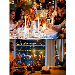 36 Pieces Flameless Taper Candles 11 Inch Flickering Candle Lights Faux LED Candles Battery Operated Candles Electric Fake Candles for Christmas Halloween Birthday Wedding Party Supplies (Ivory)