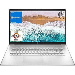 HP 17.3" HD+ Touchscreen Laptop, AMD Athlon Gold 3150U Processor, 16GB DDR4 RAM, 512GB PCIe SSD, HDMI, Type-C, Wi-Fi, Bluetooth, Windows 11 Home, Silver