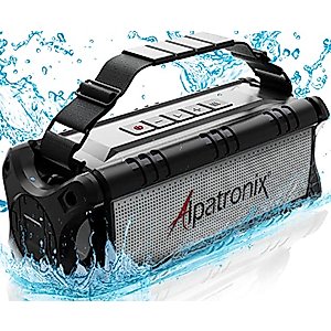 Alpatronix Bluetooth Speaker 60W(80W Max), IPX6 Waterproof, Portable, Wireless, 8000mAh Power Bank, Handsfree, Shockproof, TWS, DSP, Stereo, Subwoofer, TF Card, NFC, AX500, Indoor&Outdoor–Black