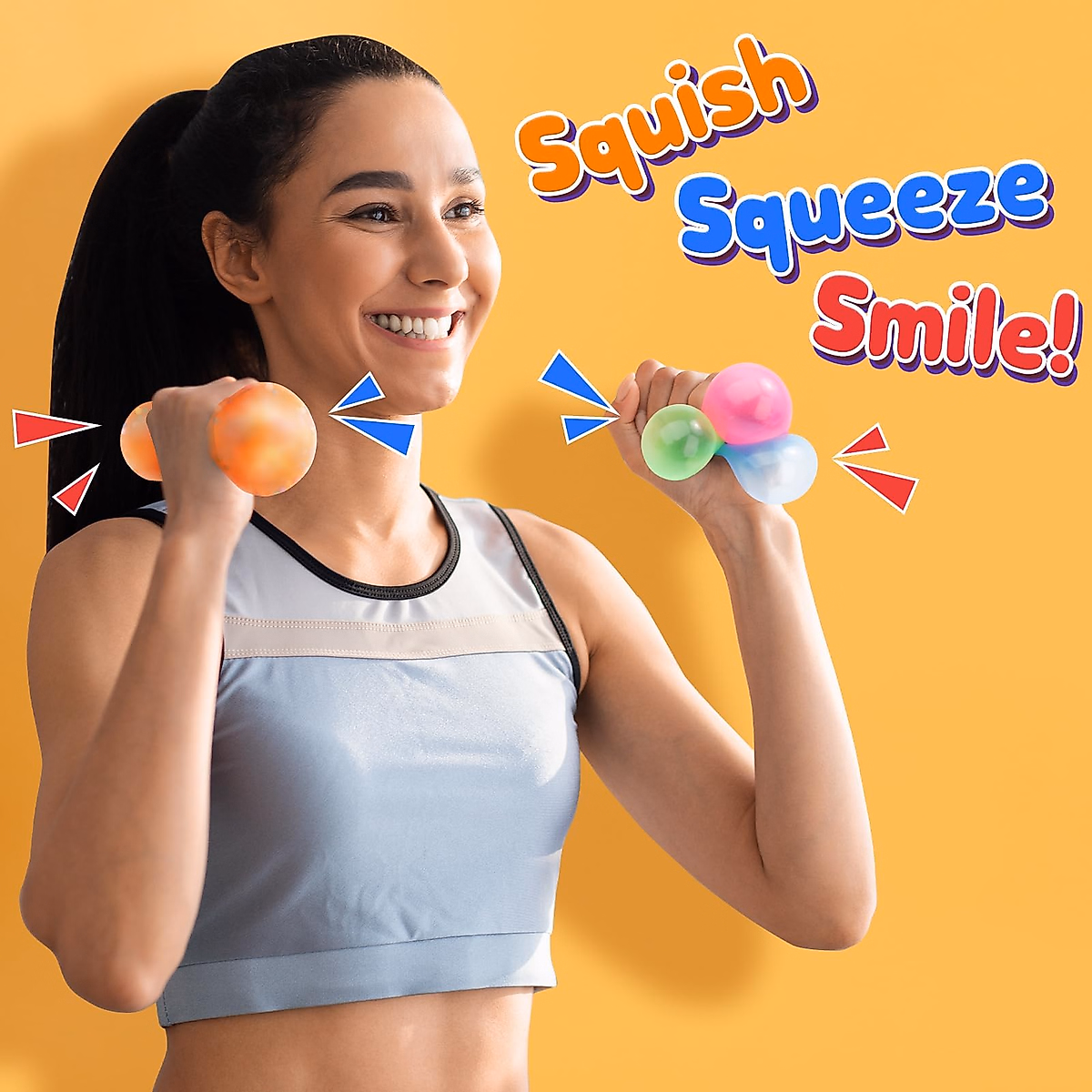 22 Pack Stress Balls Set - Fruit Sensory Toys Squishy Balls for Adults - Stress Relief Fidget Toys for Hand Thrapy, Calming Tool for Autism, Anxiety, ADHD - Party Favors, Classroom Prizes