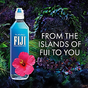 FIJI Natural Artesian Bottled Water 700 mL / 23.7 Fl Ounce (Pack of 12) - Sports Cap