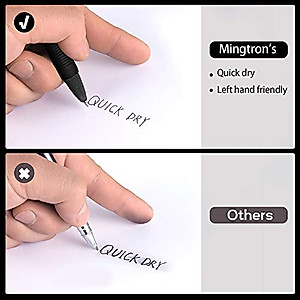 mingtron Gel Pens, 100 Pack Black Pens Fine Point, No Smear Ink Pens for Left Hand, Click Pens Bulk, Retractable Rollerball Pens for Smooth Writing, 0.5MM, Black Ink