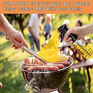 Oil Sprayer for Cooking, 200ml Glass Olive Oil Sprayer Mister, Olive Oil Spray Bottle, Refillable Food Grade Oil Vinegar Spritzer Sprayer Bottles for Kitchen, Widely Used Air Fryer, Salad, Baking, Grilling, Frying (Black-scale)