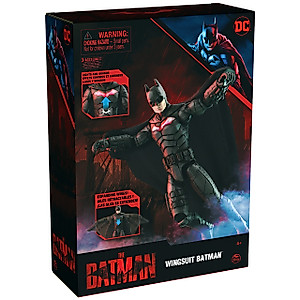 DC Comics, Batman 12-inch Wingsuit Action Figure with Lights and Phrases, Expanding Wings, The Batman Movie Collectible Kids Toys for Boys and Girls Ages 3 and up