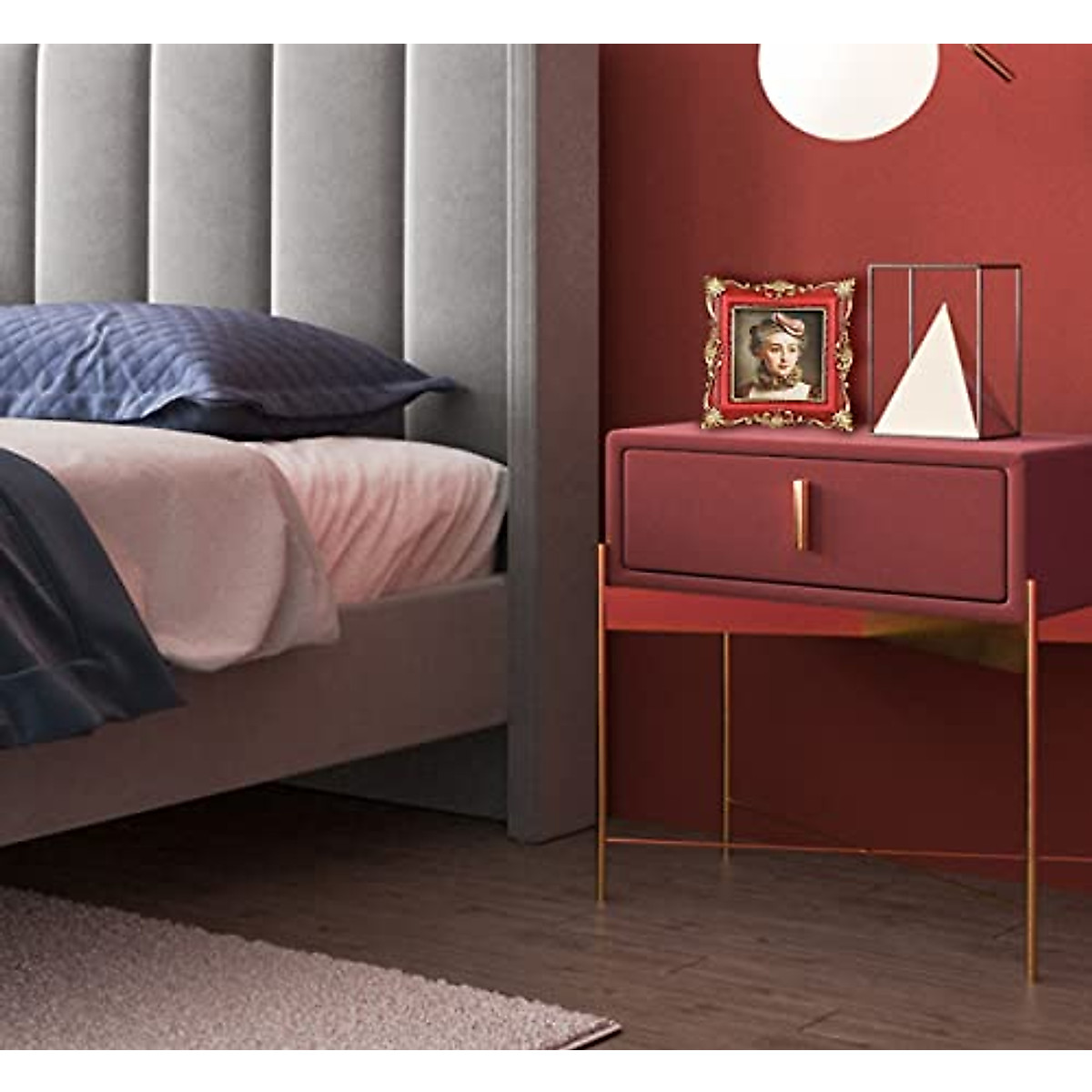 4x4 Inch Vintage Picture Frame, Art Deco, Antique Red Photo Frame, Photo Display, Small Size Tabletop ,Gift Ideas