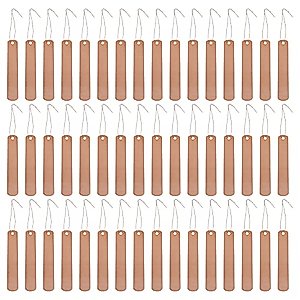 Hemoton Plant Accessories 60 Packs Copper Garden Tags with Ties, Reusable Hanging Copper Gardening Labels for Farm Pots Flower Bed, 4.7-Inch Garden Tags