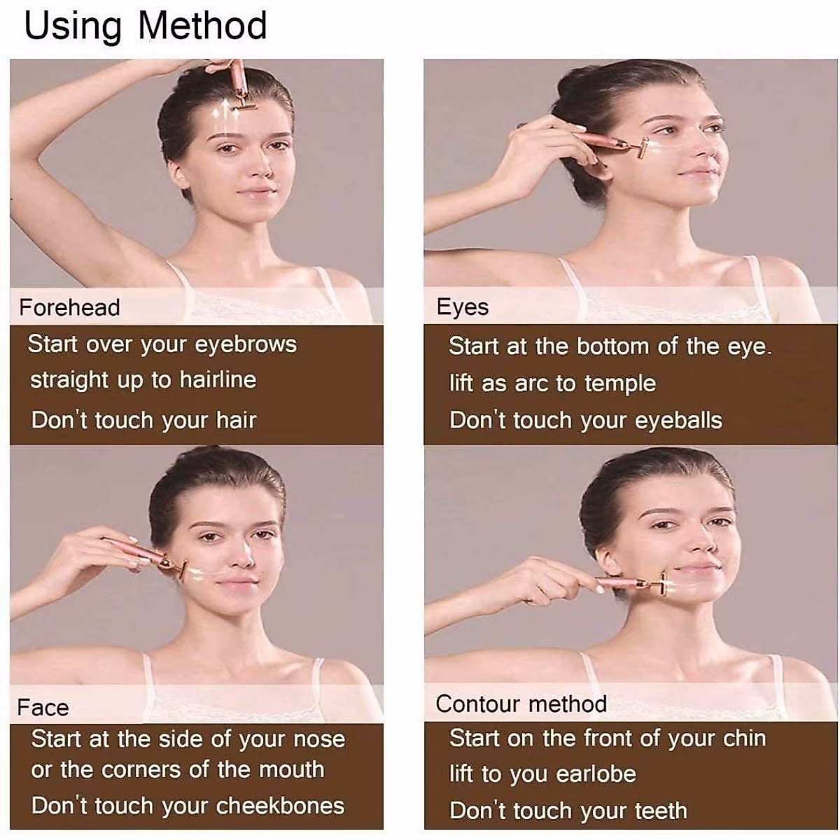 Horolas Beauty Bar 24k Golden Pulse Facial Massager, GOODYBUY T-Shape Electric Sign Face Massage Tools for Sensitive Skin Face Pull Tight Firming Lift