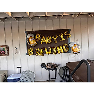 JeVenis Baby is Brewing Balloons Baby is Brewing Banner Baby Reveal Balloons Baby Brewing Baby Shower Decor Baby Gender Reveal Decoration