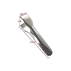 TOONEV Stainless Steel Ice Tongs with Sawteeth for Ice Bucket Ice Sugar Cubes Coffee Bar Food Serving (2pcs)