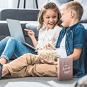 MT Products Popcorn Boxes for Party - 6 oz. (Pack of 30) - #8 Popcorn Buckets With Close Top - Great Popcorn Holder for Movie Night, Theater, Circuses, and Stadium