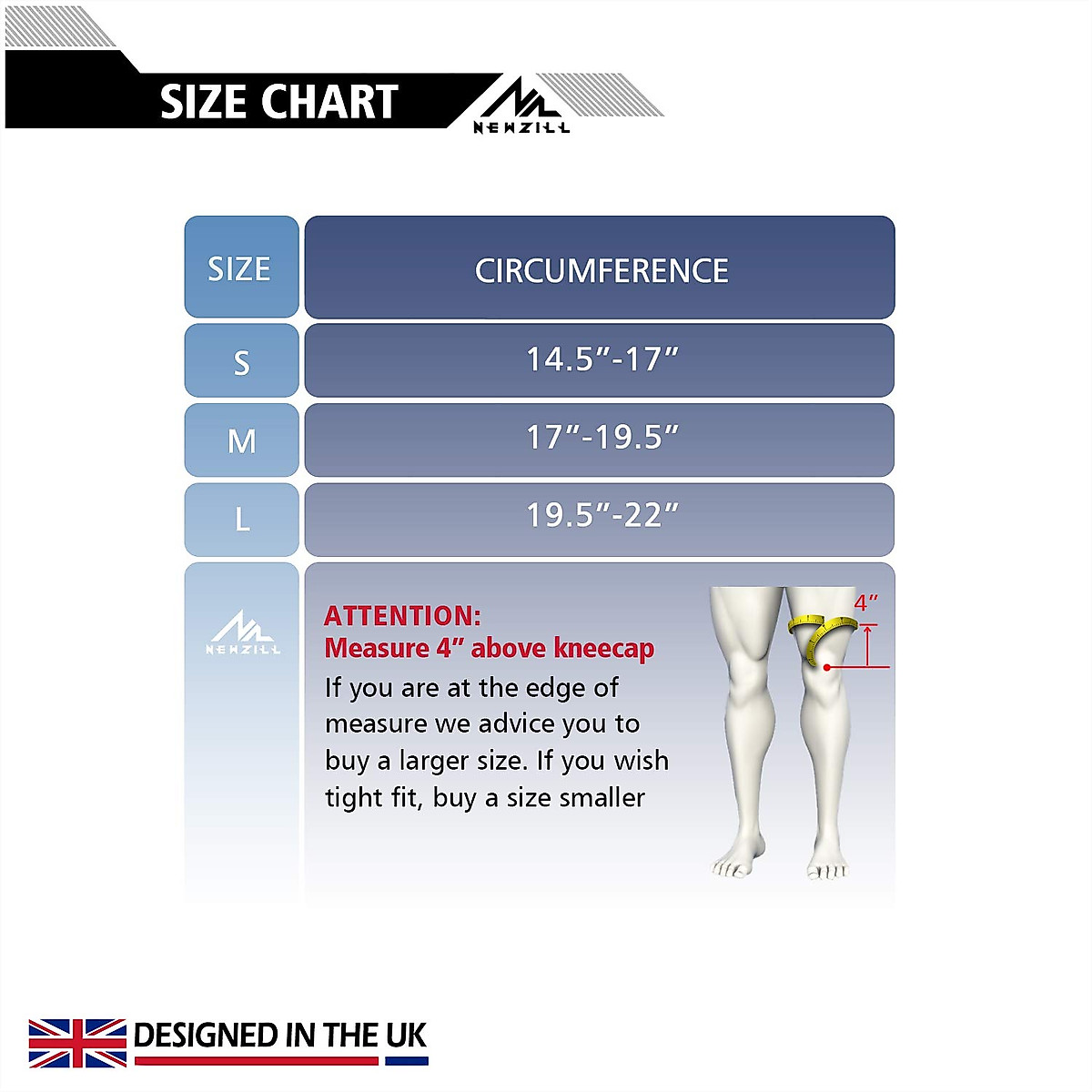 NEWZILL Compression Knee Brace for Knee Pain - Braces and Supports Knee for Pain Relief, Meniscus Tear, Arthritis, Injury, Running, Joint Pain, & Support - BEST Knee Sleeve (Black/Orange, Small)