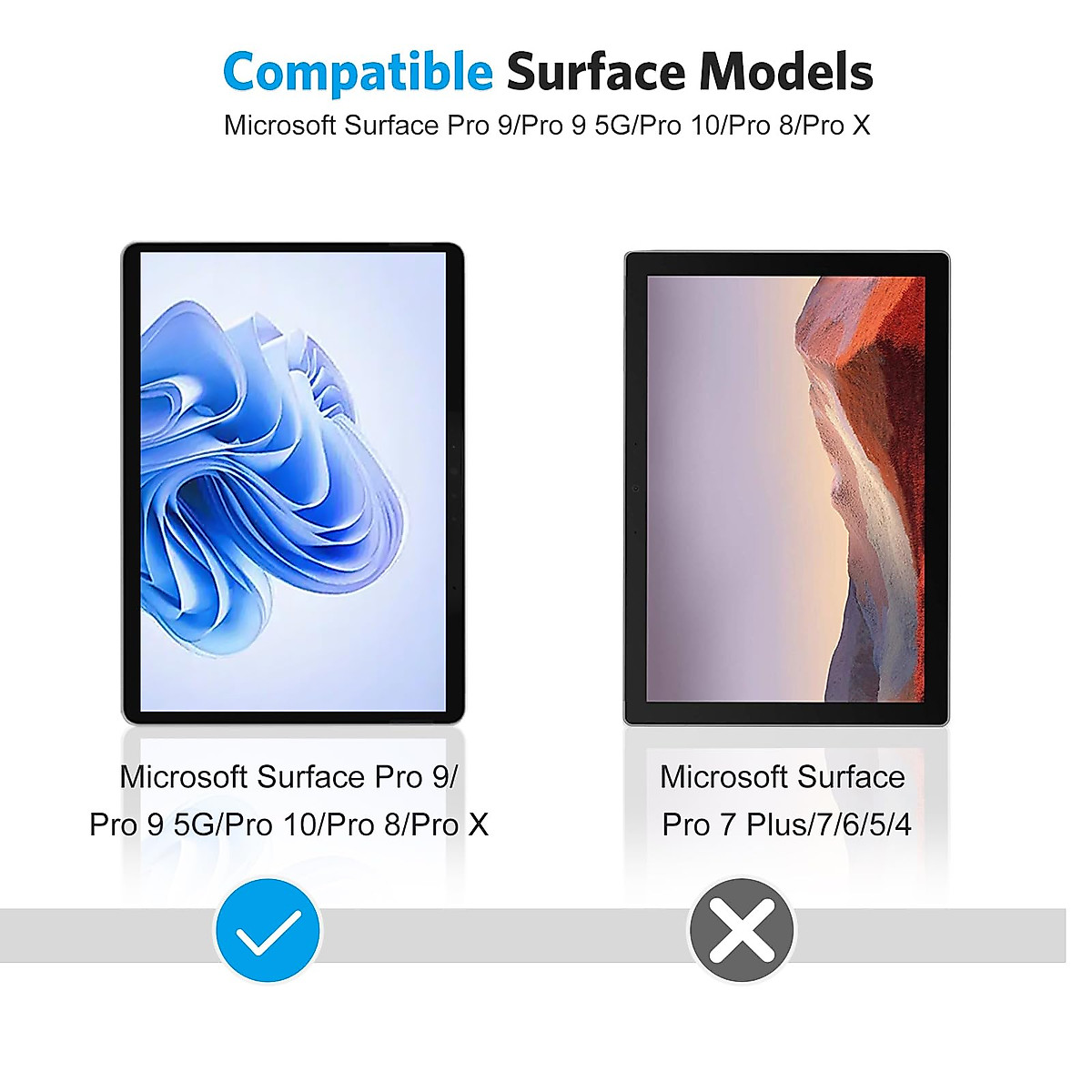 OMOTON 3 Pack Screen Protector for Microsoft Surface Pro 11&Pro 10 (2024)/Pro 9 (2022)/Pro 8 (2021)/Pro X-13 Inch, Tempered Glass/Case Friendly/Surface Pen Compatible