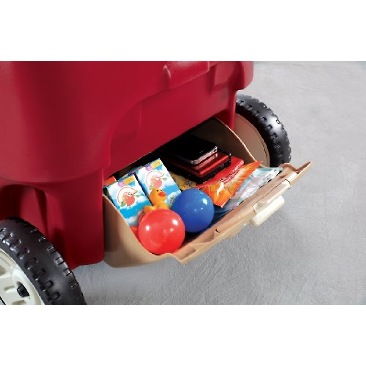 Step2 All Around Wagon For Kids – Comfortable, Durable Wagon with Whisper Wheels, Contoured Seats, Seat Belts, Cup and Snack Holders, Storage – Foldable Handle – Wagon Makes Great Stroller Alternative