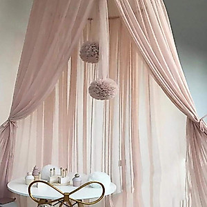 difcuyg5Ozw Lightweight Home Bed Netting Hanging Chiffon Balls Decoration, Lovely Mosquito Net Ornament Accessories - Pink