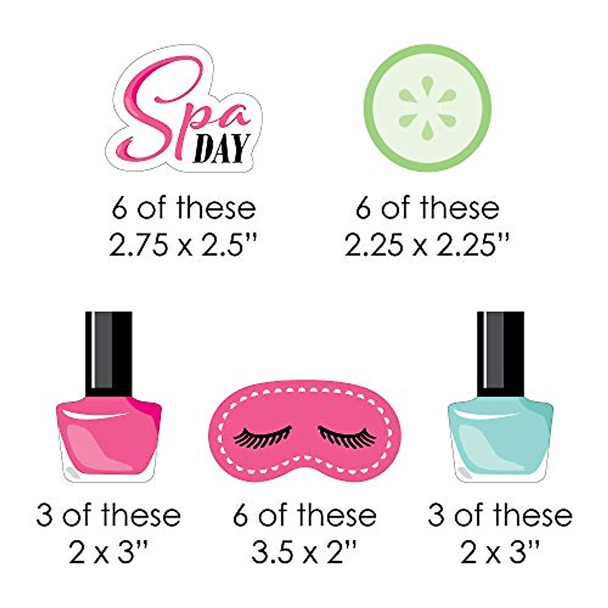 Big Dot of Happiness Spa Day - Paper Straw Decor - Girls Makeup Party Striped Decorative Straws - Set of 24