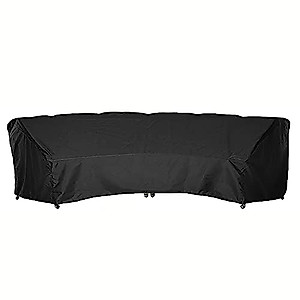 J&C Curved Sofa Cover Outdoor Furniture Covers Waterproof Curved Furniture Cover Heavy Duty Patio Furniture Covers Extra Large U Shaped Sectional Furniture Cover for Winter Lawn Garden