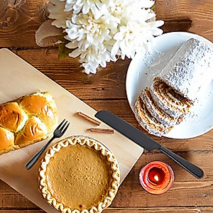 TUPMFG Wedding Cake Cutting Set: Cake Knife and Server Set Stainless Steel Cake Knife Cake Shovel Dessert Fork Sets for Wedding Birthday Parties & Events Black