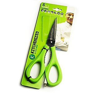 Kitchenized by Chef Mori Heavy Duty Kitchen Shears and Multi Purpose Kitchen Scissors, Utility Scissors for Chicken, Poultry, Fish, Meat, Vegetables, Herbs, and BBQ’s
