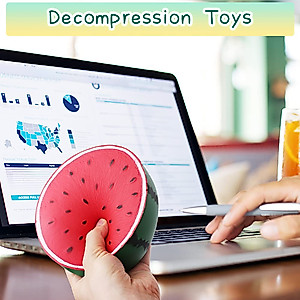 Half Watermelon Jumbo Squishies Fidget Toys, Sensory Push Bubble, Slow Rising Squishy Toys Galaxy Starry Packs Scented Squishy Squeeze Toy Stress Reliever Gift