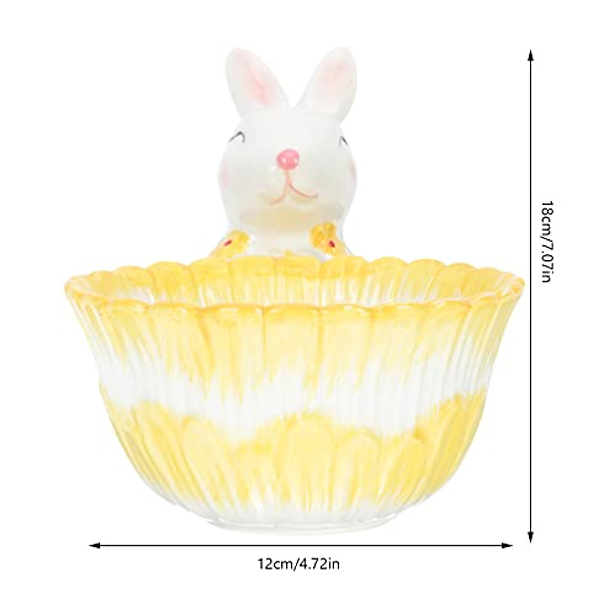 Didiseaon Easter Bunny Candy Bowl Ceramic Rabbit Bowl Snack Appetizer Nut Dish Candy Container Bunny Statue Figurine