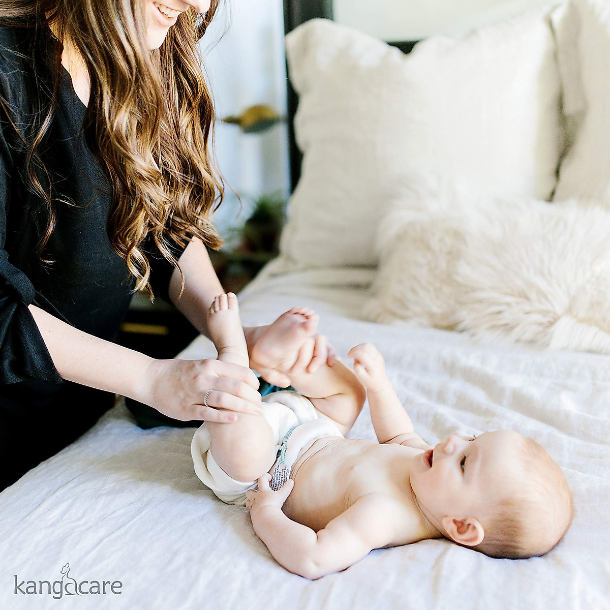 Kanga Care Reusable Unbleached Birdseye 70% Bamboo Rayon 30% Cotton Flat Fold Cloth Diapers (6pk) One Size 4-35+lbs