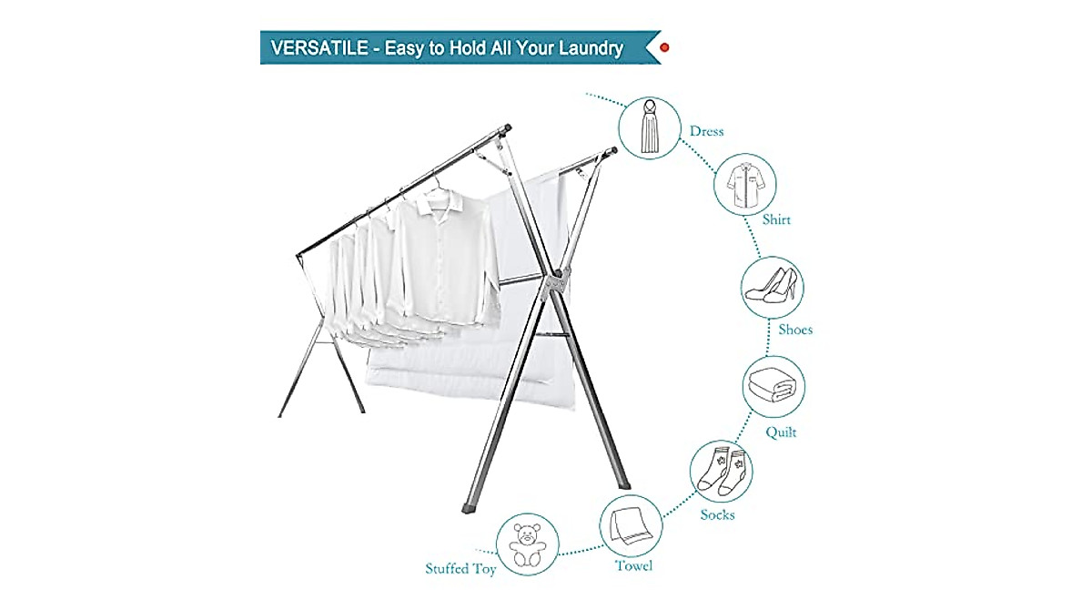 JAUREE 95” Stainless Steel Clothes Drying Rack