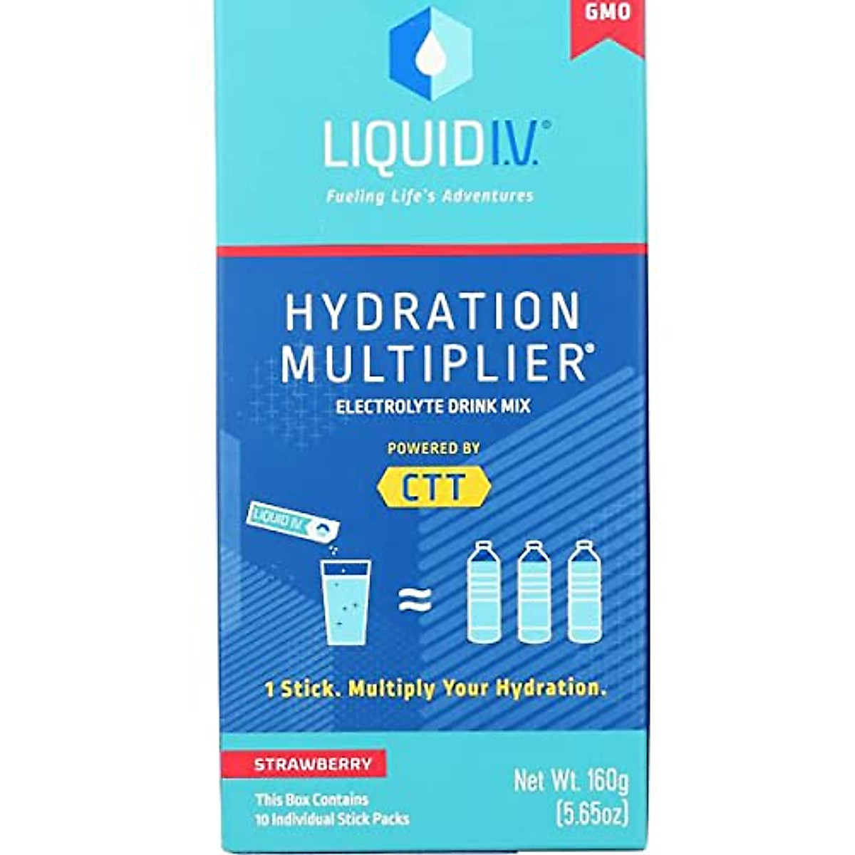 LIQUID IV Strawberry Hydration Electrolyte 10 Count, 0.56 OZ