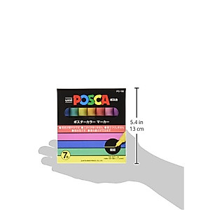 uni Posca Paint Marker Pen, Extra Fine Point, Set of 7 Natural Color (PC-1M 7C)