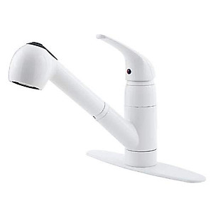 Pfister G13310WW Pfirst Series 1-Handle Pull-Out Kitchen Faucet in White, Water-Efficient Model