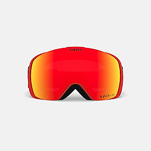 Giro Contact Ski Goggles - Snowboard Goggles for Men & Women - Black/Red Label Strap with Vivid Ember/Vivid Infrared Lenses