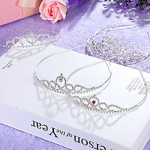 Chuangdi 16 Pcs Bulk Girls Tiara Crown Silver Princess Rhinestone Headband Crystal Wedding Tiara for Kid Women Birthday Party(Lovely Style)