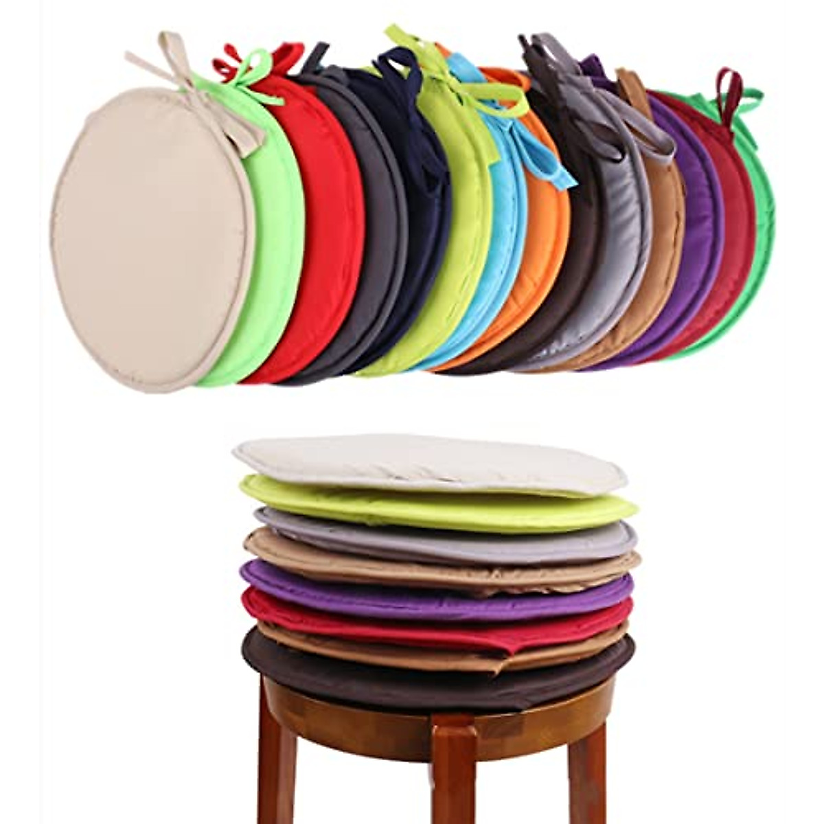 Colorful Indoor/Outdoor Chair Pads Round Seat Cushions Garden Patio Home Cushions - Diameter 28cm/10.9inch,Patio Furniture Cushion Cover,Round Seat Garden Pads