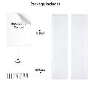 brightmaison BGT Pure Crown Molding Floating Shelves, Wall Decor for Living Room, Picture Ledge & Plant Shelf, Wall Shelf Set of 2, White