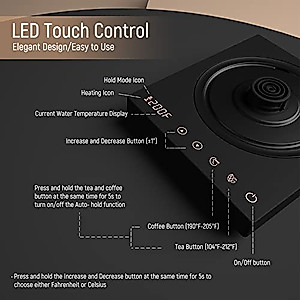 Gooseneck Electric Kettle Fabuletta Electric Kettle Temperature Control 100% Stainless Steel Inner Lid & Bottom Pour Over Coffee Kettle & Tea Kettle 1200W Quick Heating 1L Tea Pot for Family