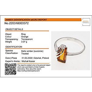 HolidayGiftShops Sterling Silver and Baltic Honey Amber Ring Ninelle