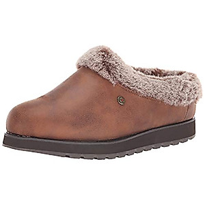 Skechers Women's Keepsakes-R E M Faux Fur Lined Shootie with Memory Foam Slipper, Brown, 9