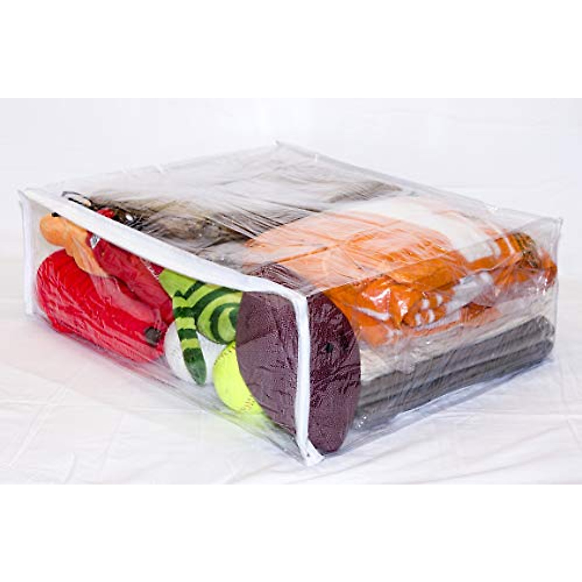 Clear Vinyl Zippered Storage Bags 22 x 18 x 7.5 Inch Set of 5