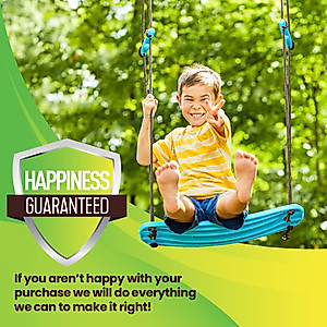 Swurfer Kick Stand Up Tree Swing, Outdoor Swing – Swingset Outdoor for Kids with Adjustable Handles, Outdoor Swing for Kids, Outdoor Play, Weatherproof, Easy Installation, 200 lbs, Ages 6+, Blue