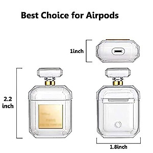 Pummelouty AirPods Case Perfume Cover with Keychain Perfume Bottle and Fur Ball, Luxury Cute Design Silicone Soft Shockproof AirPods Case for Girls and Women