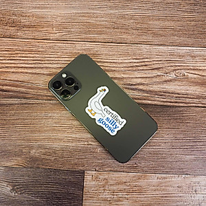Certified Silly Goose Sticker for Water Bottle - Funny Meme Decal - Cute Propeller Hat Sticker for Tumblers