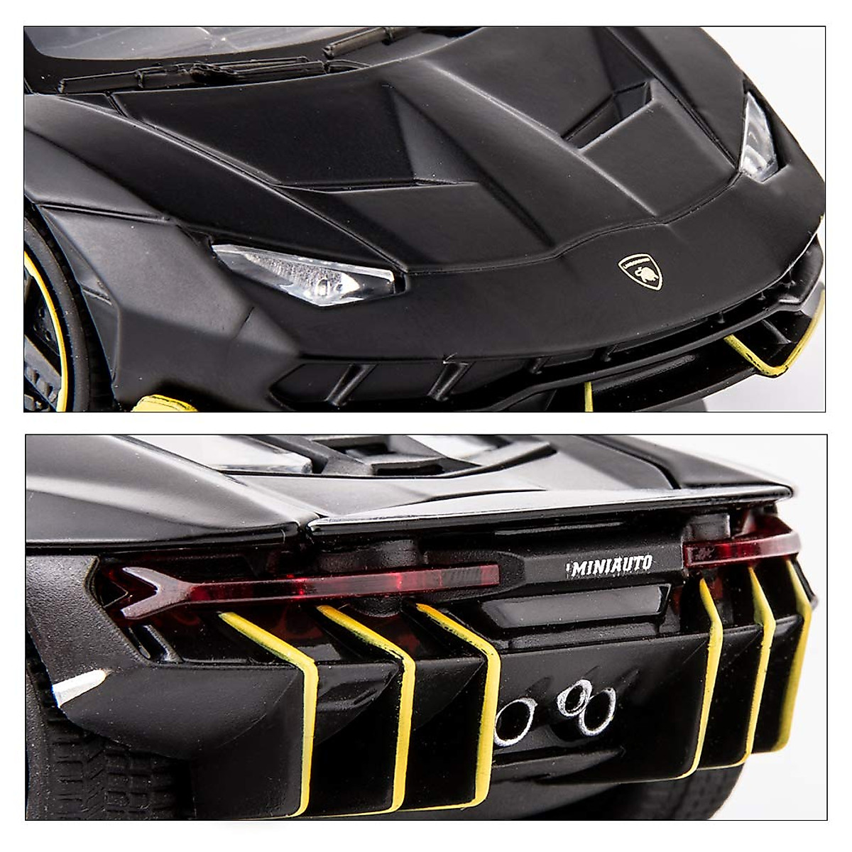 BDTCTK 1/24 Centenario LP770-4 Casting Model Car, Zinc Alloy Pull Back Toy car with Sound and Light for Kids Boy Girl Gift(Black)