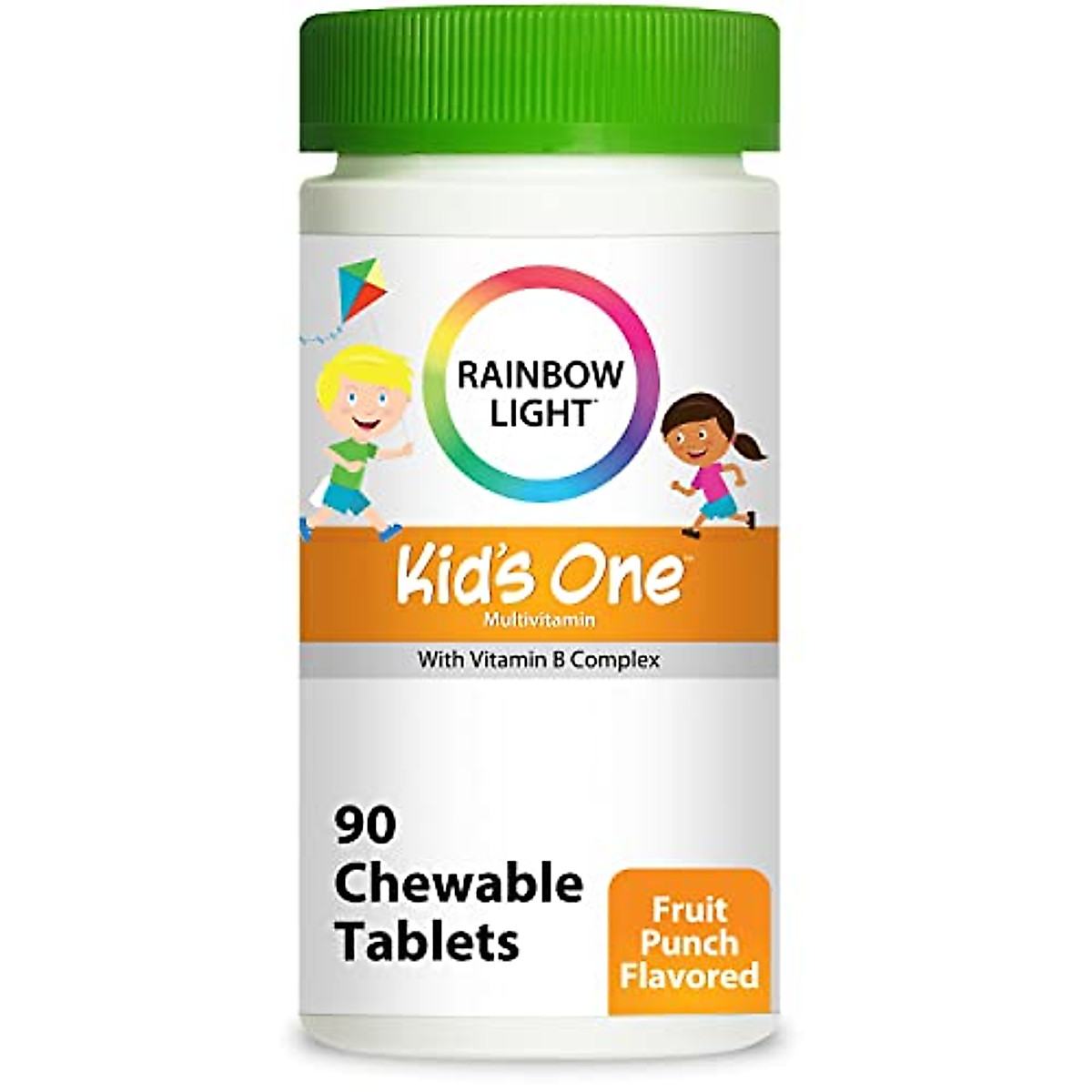 Rainbow Light Multivitamin for Kids, Vitamin C, Zinc, & B Complex, Support for Growing Minds & Bodies, Gluten Free, Vegetarian, Fruit Punch, 90 Tablets