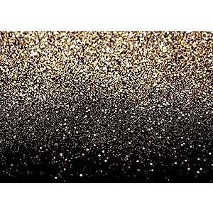 SJOLOON Black and Gold Backdrop Golden Spots Backdrop Vinyl Photography Backdrop Vintage Astract Background for Family Birthday Party Newborn Studio Props 11547(10x8FT)