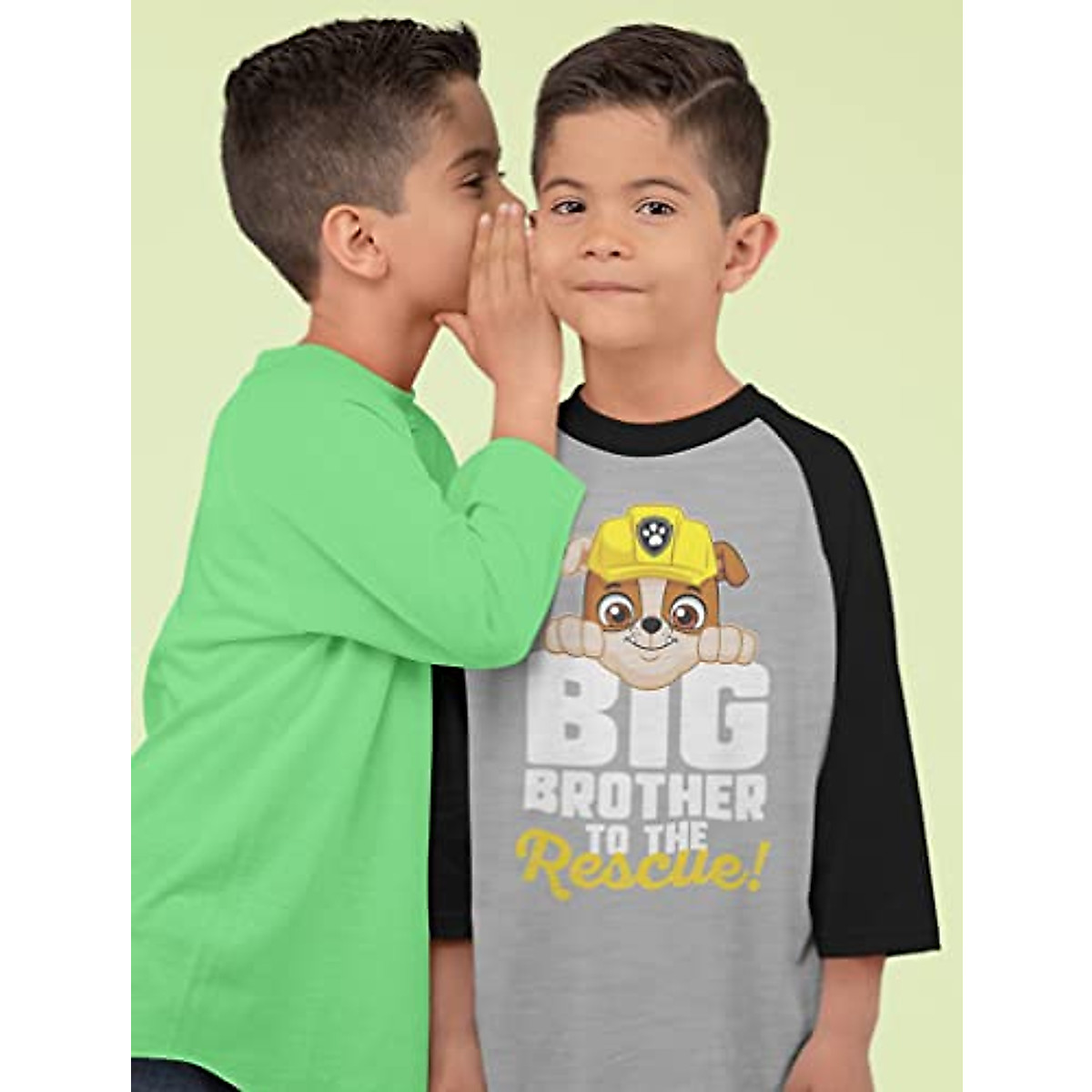 Big Brother Shirt for Toddler Rubble Paw Patrol 3/4 Sleeve Baseball Jersey Toddler Shirt Dark Gray 4T
