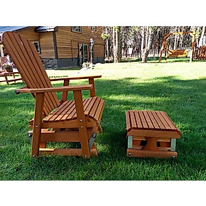 DARBUT Red Cedar Glider Foot Stool,Gliding Footstool,Red Cedar Rocking Chair Ottoman,Rocking Footrest,18.0" W X 17.0" D X 13.0" H (Stained)