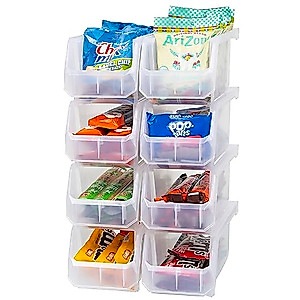 ReadySpace Plastic Containers for Organizing and Storage Bins for Closet, Kitchen, Office, Toys, or Pantry Organization, Medium, 8-Pack, Clear