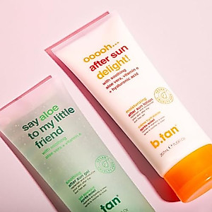 B.TAN After Sun Lotion | Ooooh Aftersun Delight - Aloe Vera & Hyaluronic Acid, Sun Burn Pure Skin Relief, Moisturizing, Soothing, Face & Body Cream, 7 Fl oz