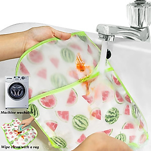 R HORSE 5Pcs Baby Toddler Bibs with Crumb Catcher Pocket & Snap Button Adjustable Waterproof Baby Feeding Bibs for Boys Girls 6-24 Months